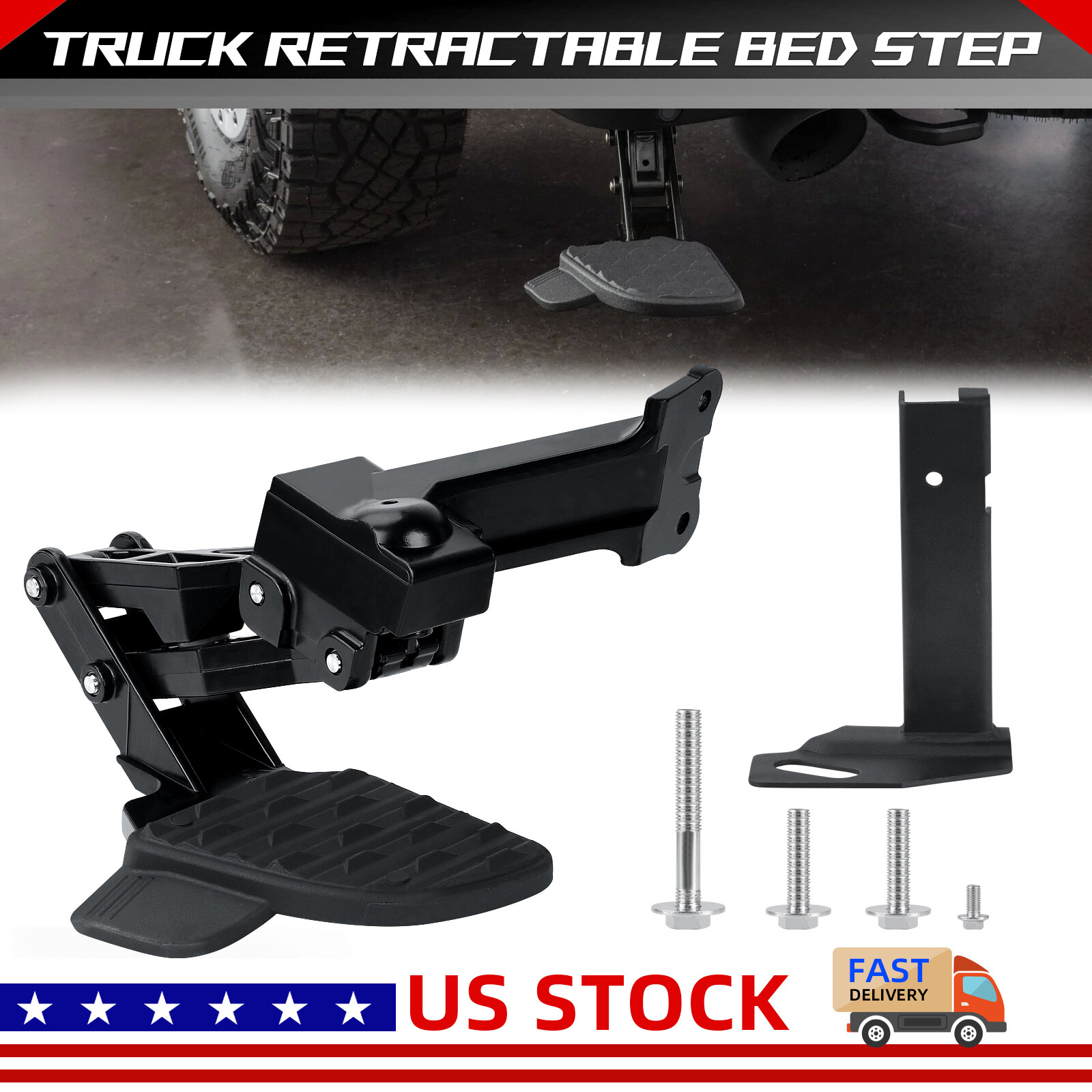 Rear Bumper Retractable Side Bed Step For Ram 2500 & 3500 2019-2022 ...
