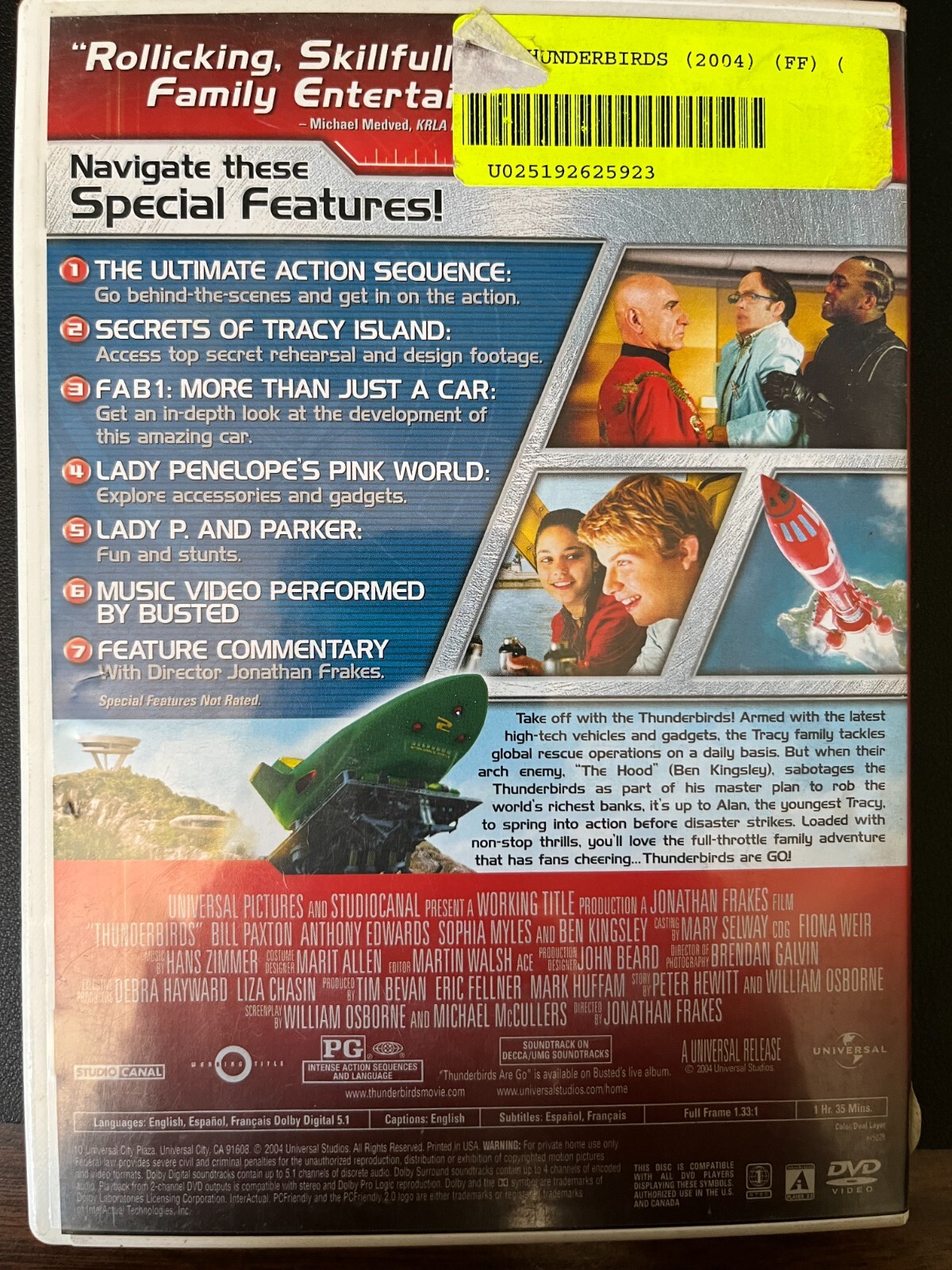 Thunderbirds (DVD, 2004, Widescreen *or Full Screen) Bill Paxton ...