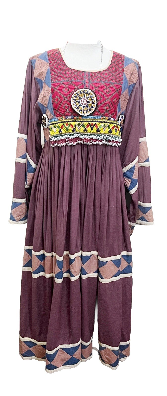 Vintage 1970s Afghan Kuchi Embroidered Beaded Patchwo… - Gem