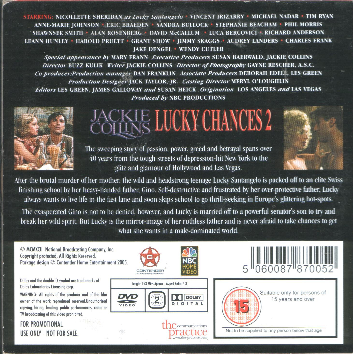 JACKIE COLLINS: LUCKY CHANCES 2 (1992) PROMO DVD / NICOLLETTE SHERIDAN ...