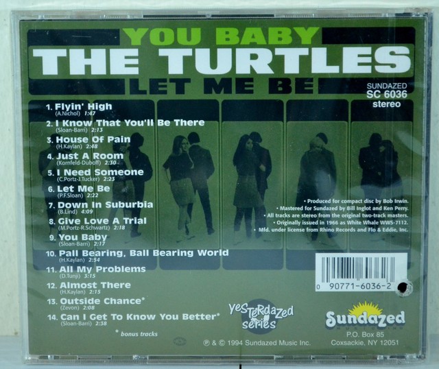 You Baby/Let Me Be by The Turtles (CD, Apr-1994, Sundazed) for sale ...