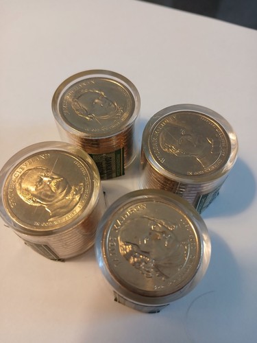 $48 LOT OF 4 Presidential $1 Dollar Rolls - 12x BU Coins - Danbury Mint ...