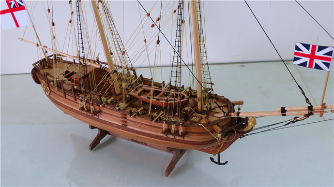 Halifax 1770 Scale 1/50 L 24.8" full Cherry rib kit wooden model ship ...