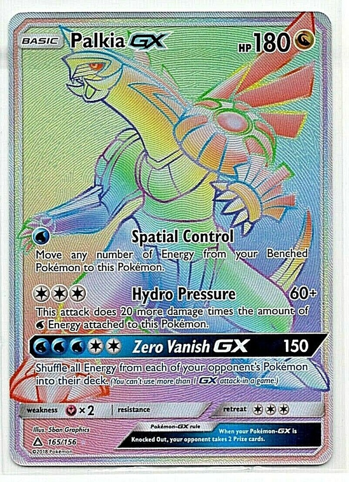 thumbnail 1 - Pokemon TCG Palkia GX Rainbow Secret Rare Full Art 165/ ...