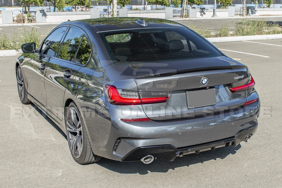 For 19-Up BMW G20 330e 330i | M-Performance GLOSSY BLACK Rear Bumper ...