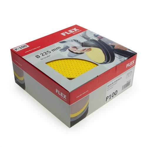 Flex 2x Perforated Sanding Disc Grit 100 Velcro D225 PF P100 VE25 ...