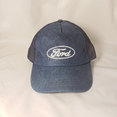 Ford Trucker Hat Adjustable Blue Denim Official Licensed Product Mesh ...