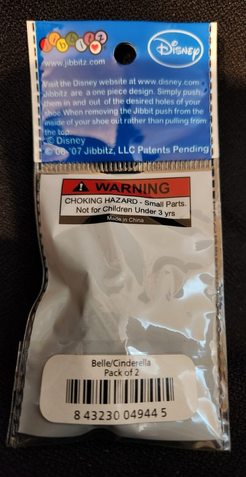 Jibbitz Disney CINDERELLA And BELLE Crocs Shoe Charms Package of 2 MIP ...