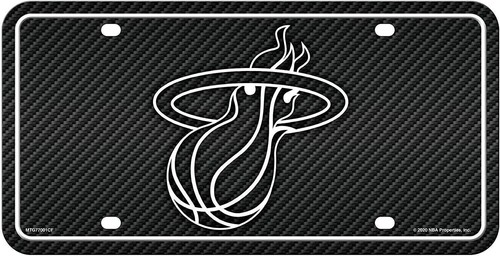 Miami Heat Metal Auto Tag License Plate, Carbon Fiber Design, 6x12 Inch ...