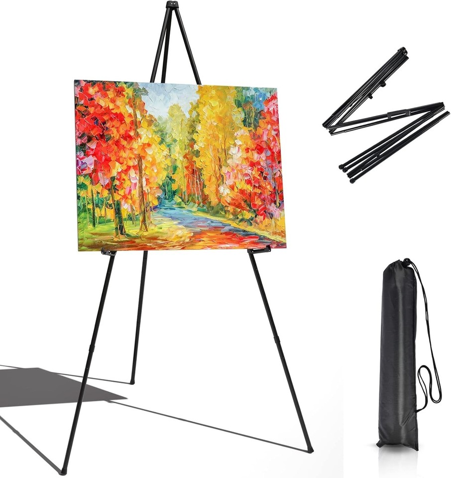 Portable Art Easel Stand 63 Inches - Black Picture Stands for Display w ...