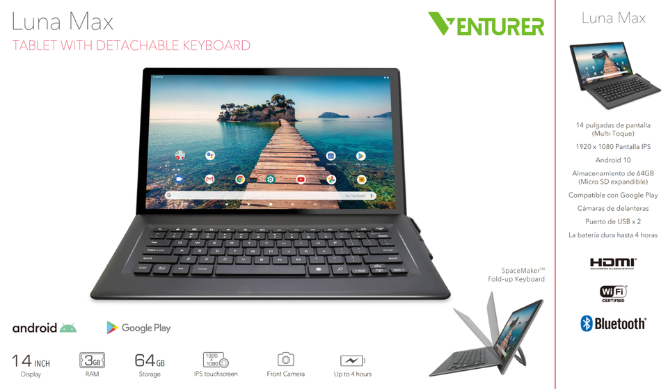 Venturer 14" Luna Max 3GB RAM 64GB Storage Quad-Core IPS 1920 x 1080 ...
