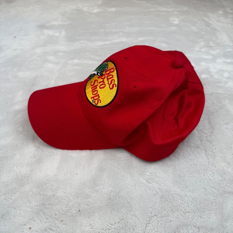 Bass Pro Shops Hat Red Adjustable Cap Fishing Outdoors Logo Mens OSFM ...