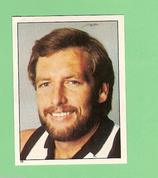 1983 SCANLENS VFL STICKER - #19 GRAHAM TEASDALE, COLLINGWOOD MAGPIES ...