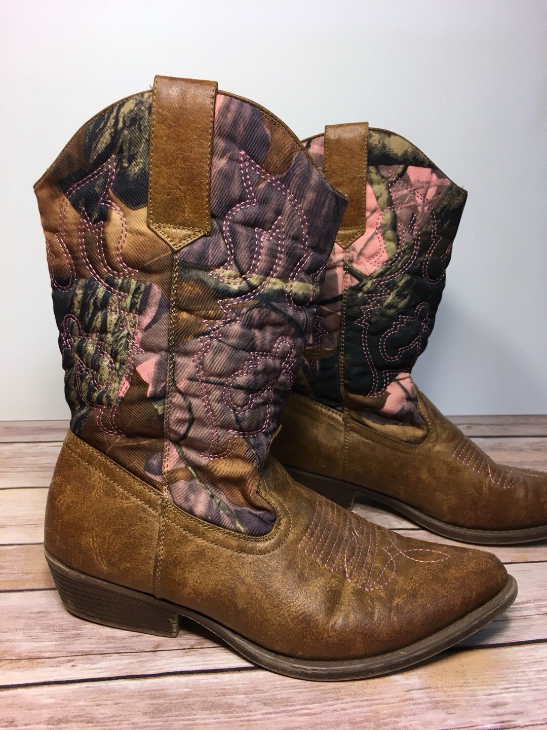Rodeo Ropers Pink Camo Cowboy Western Boots Peggy Camouflage Size 4 | eBay