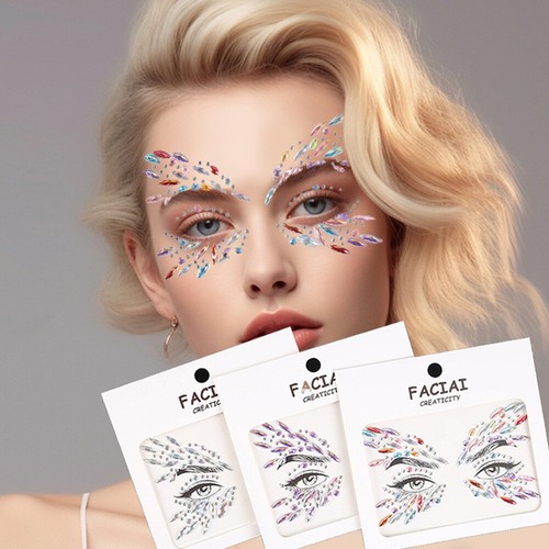 Gems Face MakeUp/ Glitter Sticker Festival Adhesive Jewel Body Rave ...