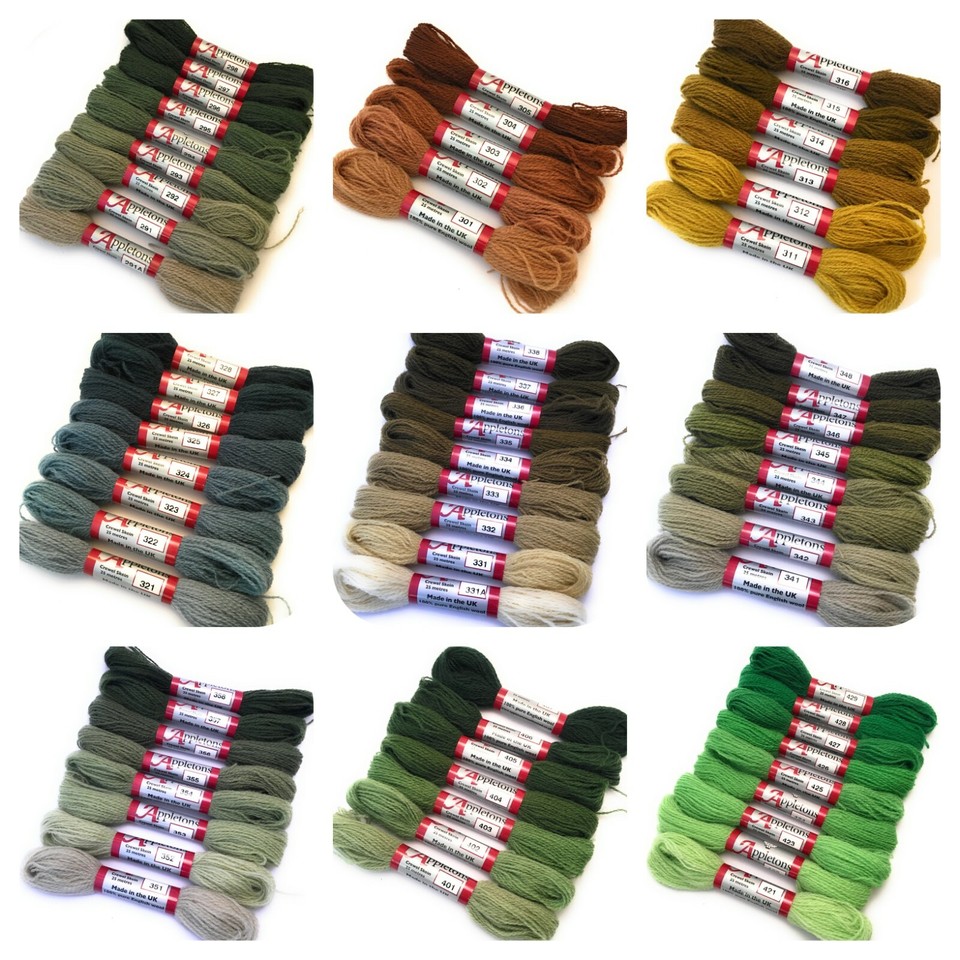 Sets of Appletons Wool Skeins Colour Range - Tapestry 4ply & Crewel ...