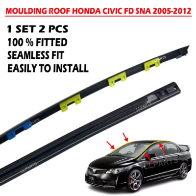 Fit 2006-2011 HONDA CIVIC Molding L&R Drip Side Set 73168-SNA-013 73158 ...