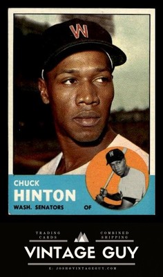 1963 Topps #330 Chuck Hinton Vintage Washington Senators Baseball Card ...