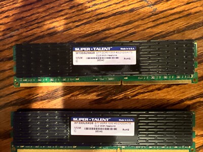 Kit x2 Super Talent W1333UX4G9 4GB (2GBx2) DDR3-1333 PC3-10600 CL9 RAM ...