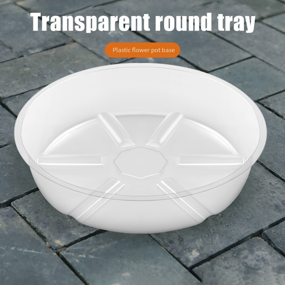 Plant Saucer Clear Plastic Garden s Water Drip Tray Base Flower Pot ...