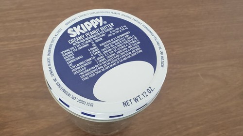 Vintage Skippy Creamy Peanut Butter Jar w/Measuring Cup w/Lid & Label ...