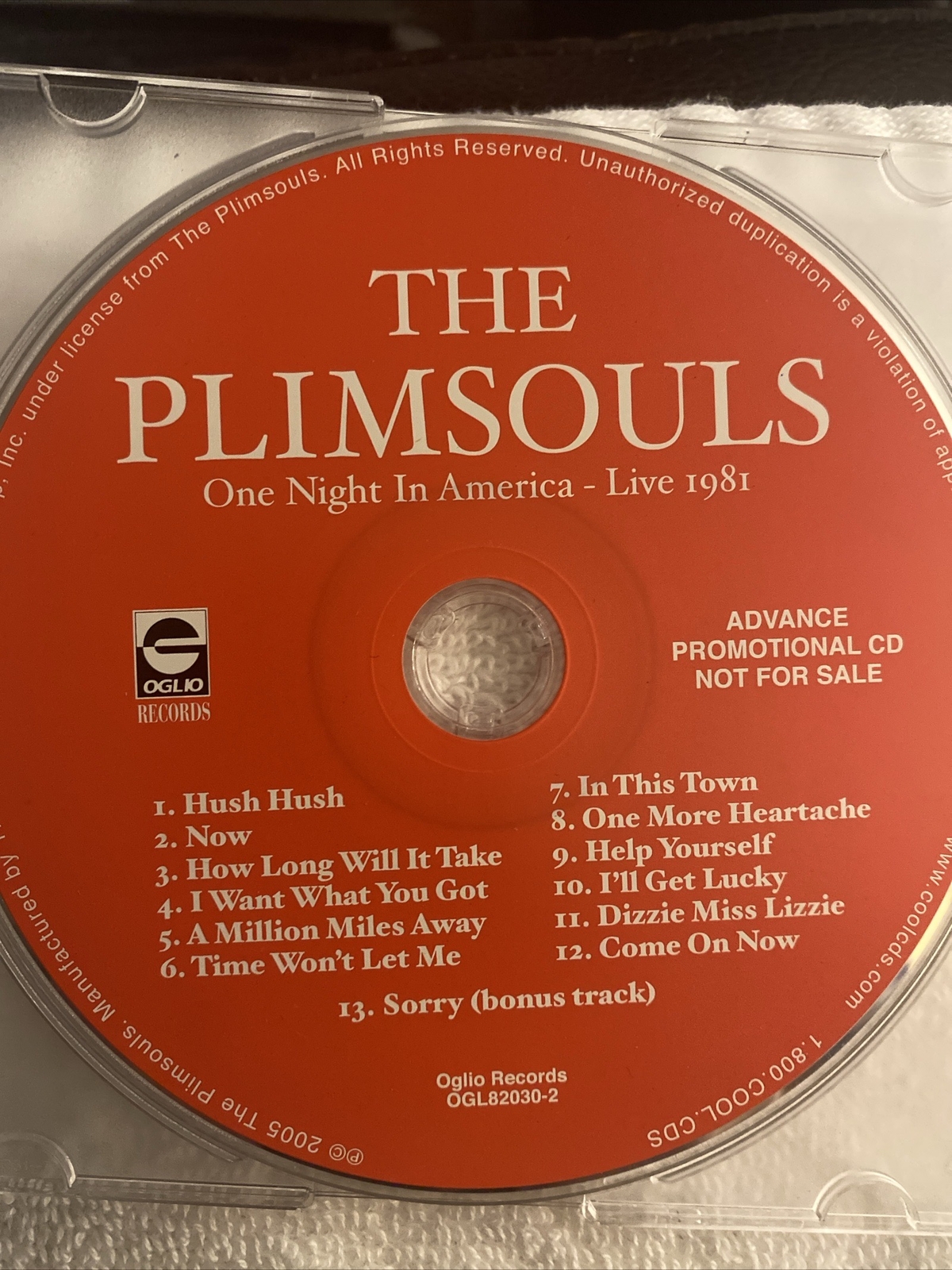 One Night in America [Remaster] by The Plimsouls (CD, Aug-2005, Oglio ...