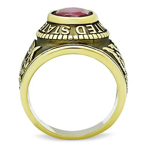 Gold U. S Army Ring for Men with Synthetic Siam Stone | eBay