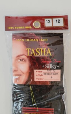 Silky Straight 12" 100% Human Hair Weave extension Tangle Free Tasha ...