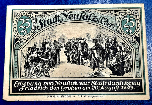 NEUSALZ (POLAND NOWA SÓL) NOTGELD 25 PFENNIG 1922 EMERGENCY MONEY ...