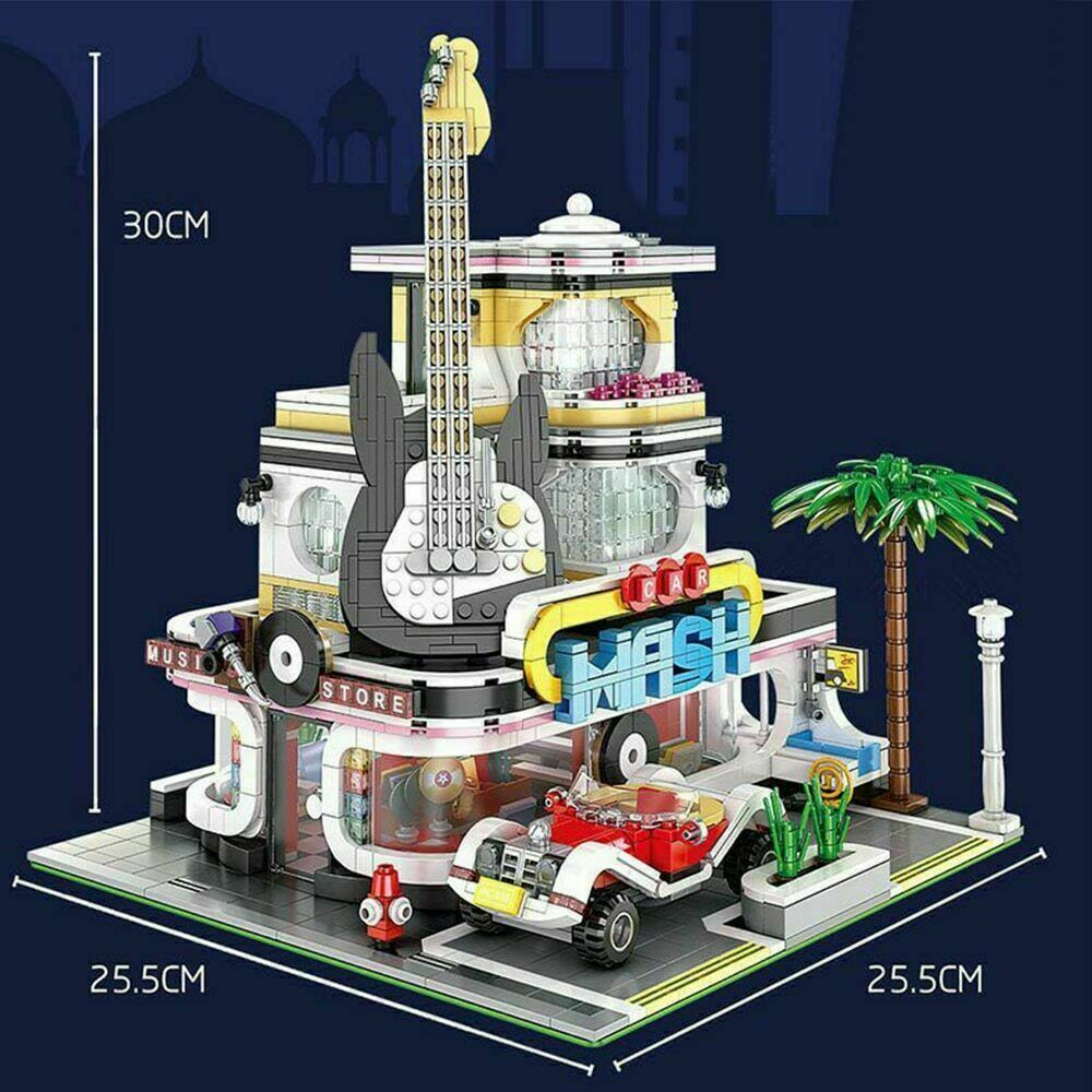 Building Blocks City Set MOC Car Wash Shop W/Lights Model DIY Toy | eBay UK