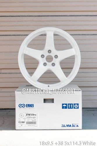 Enkei PF05 18x9.5 5x114.3 +38mm White Pearl Wheel Set of four - for WRX ...