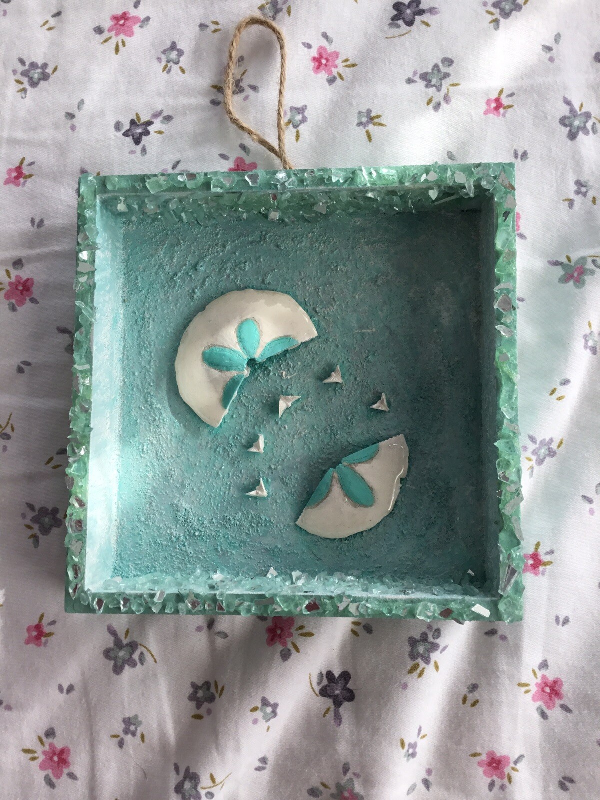Sand Dollar Shadow Box Art Wood Frame - Nautical DECOR AUTHENTIC SHELL ...