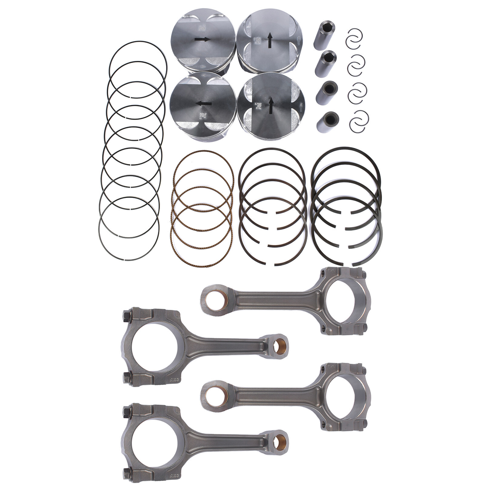 Engine Pistons+Rings Connecting Rod Kit for GMC Terrain Chevy Equinox ...