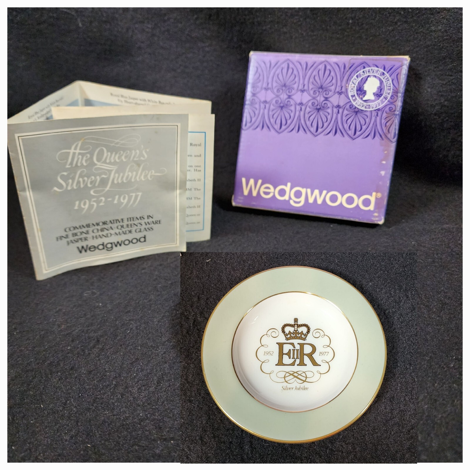 Wedgwood Queen Elizabeth II Royal Silver Jubilee Round Compotier Sage ...