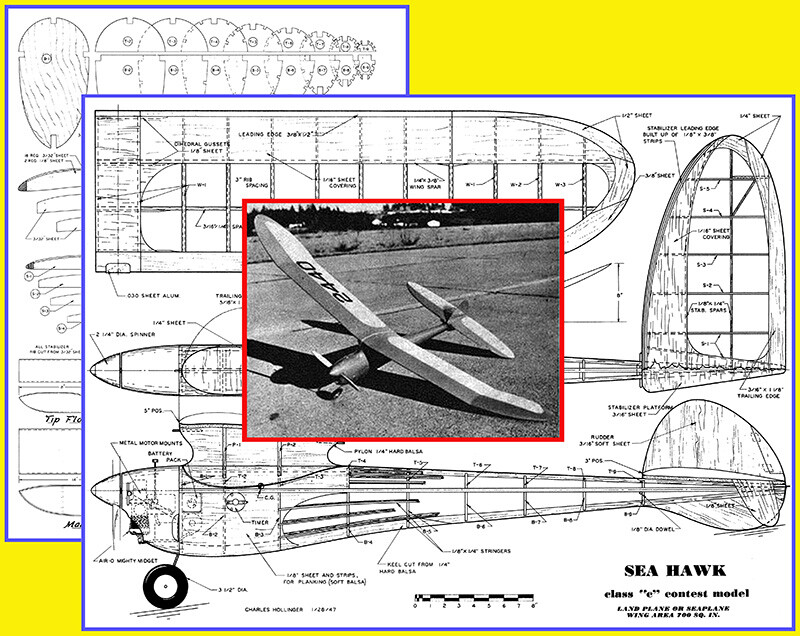 Model Airplane Plans (FF): Sea Hawk 70" ROW/ROG Class 'C' by Chuck ...