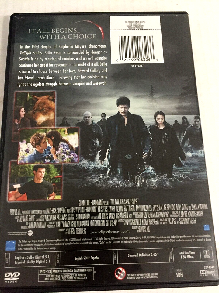 The Twilight Saga Eclipse DVD Ships Free Same Day With Tracking | eBay