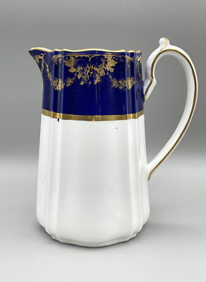 Antique Wedgewood Cobalt Blue Gold Coffee Pot Pitcher Victorian ...