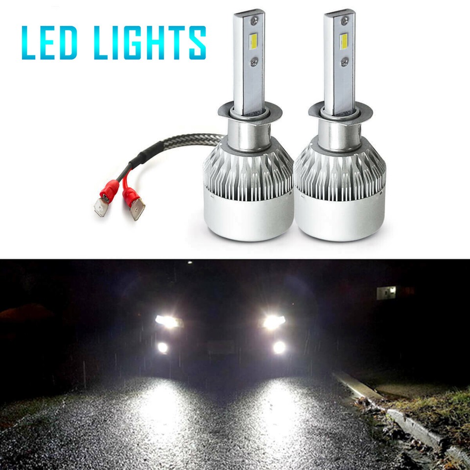 H1 LED Headlight Super Bright Bulbs Kit Cool White 6000K 330000LM High ...