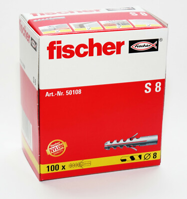Fischer Wall Plugs S8 Pack of 100 (8mm x 45mm) | eBay Australia