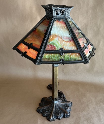 Antique Miller Lamp Company Arts & Crafts Glass Slag Arts & Crafts ...