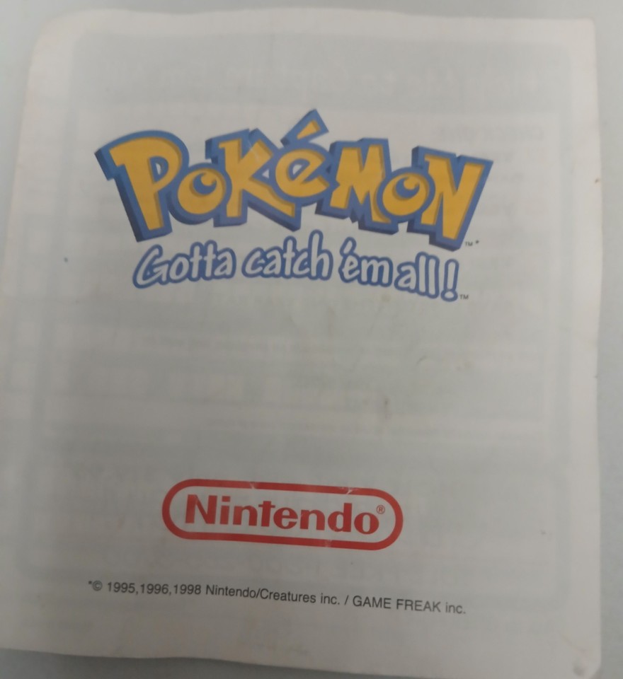 Pokemon Blue Red Game Boy Nintendo Power Player's Guide Offer Insert ...