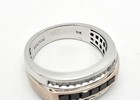 MENS MGW 10K WHITE & YELLOW GOLD 1 CT. DIAMOND & BLACK DIAMOND RING ...