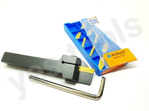 12mm Indexable Parting Off Tool Right Hand Lathe + 10 3mm Carbide ...