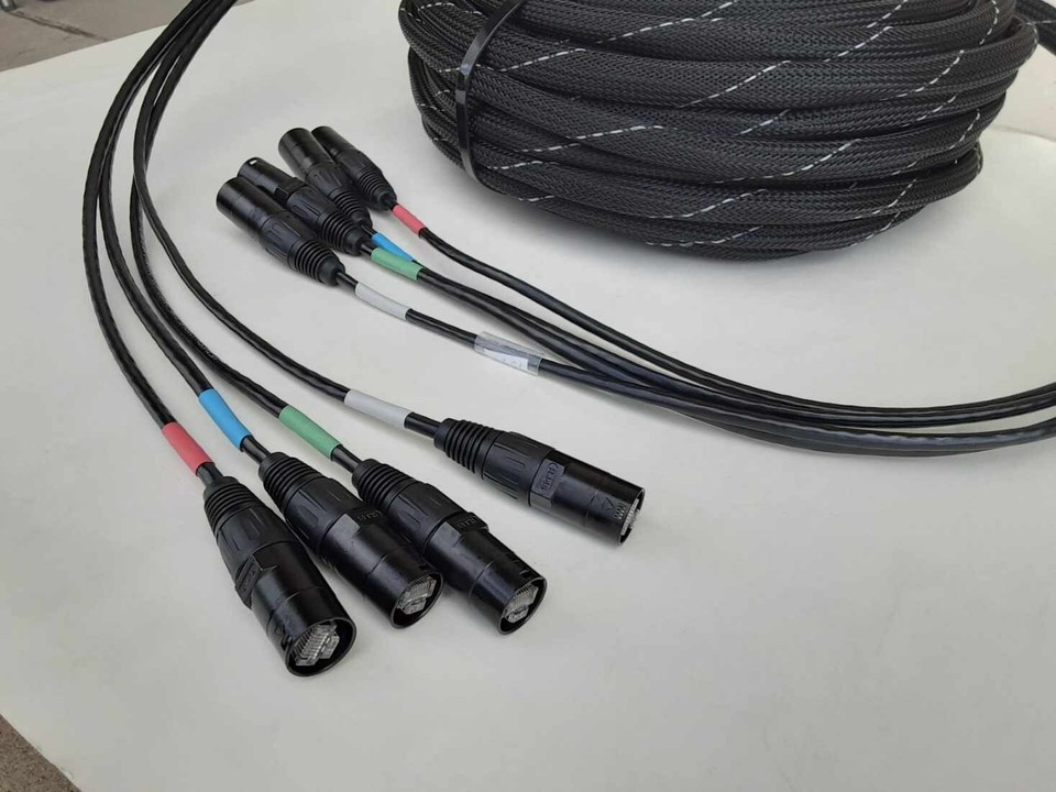 50 FT 4 Channel CAT-5 Snake Tactical Shielded w/Neutrik Ethercon ...