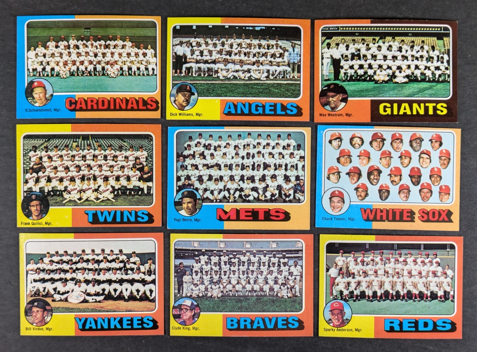 1975 Topps Baseball Team Card Lot 9 Cards | eBay