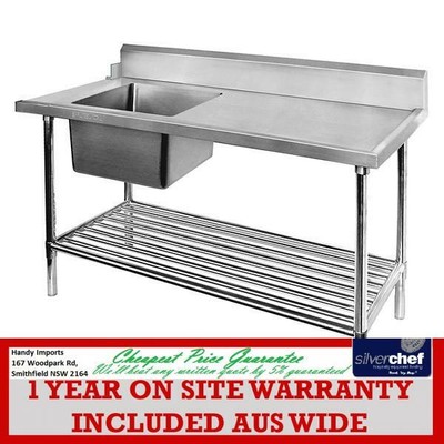 FED COMMERCIAL INLET SINGLE SINK DISHWASHER BENCH DISHIN DISH IN SSBD7 ...