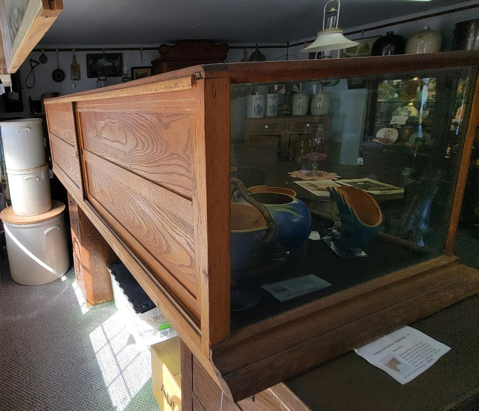 Antique Country Store Counter Top Oak Showcase | eBay