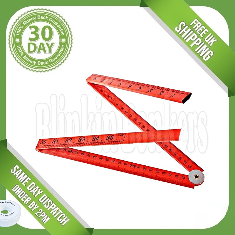 Amtech 1m Folding Plastic Rule 1 Meter/metre Ruler Metric Imperial ...
