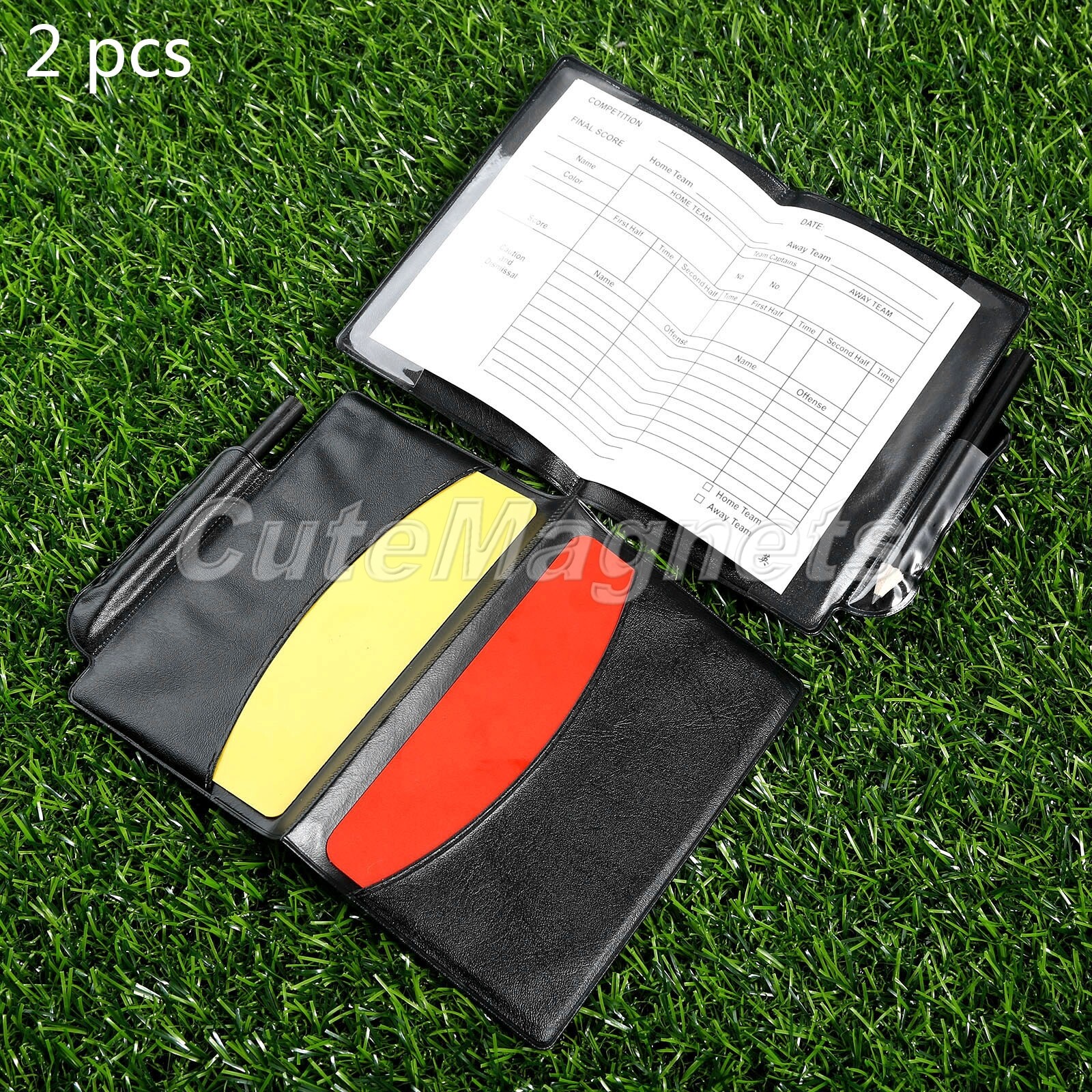1/2 Pcs Fashion Sport Soccer Referee Notebook Red Yellow Card Football ...