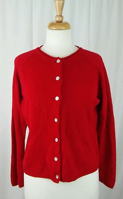 Cashmora for Tally Ho Long Sleeve Button Red Sweater/ Cardigan Sz M | eBay